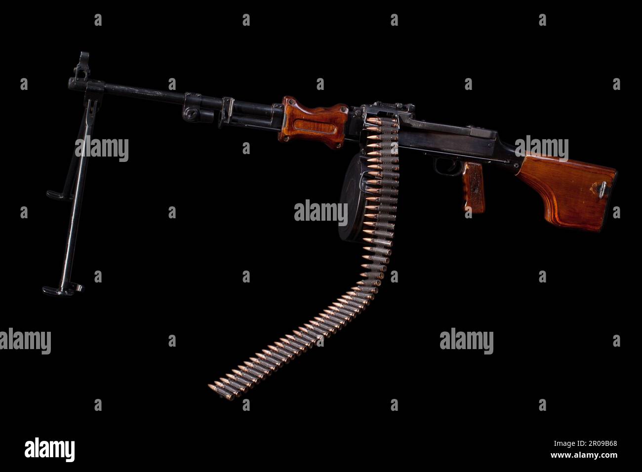 Degtyarev RPD (pattern 1944) light machine gun on black background ...