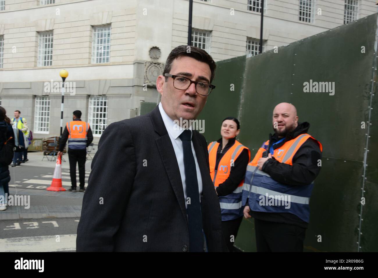 Andy Burnham arrives early for the coronation of King Charles III Stock ...
