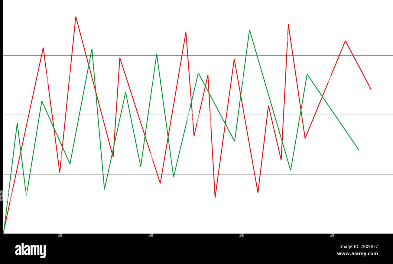 Statistic, economic, financial graph with lines. Example of graphic ...