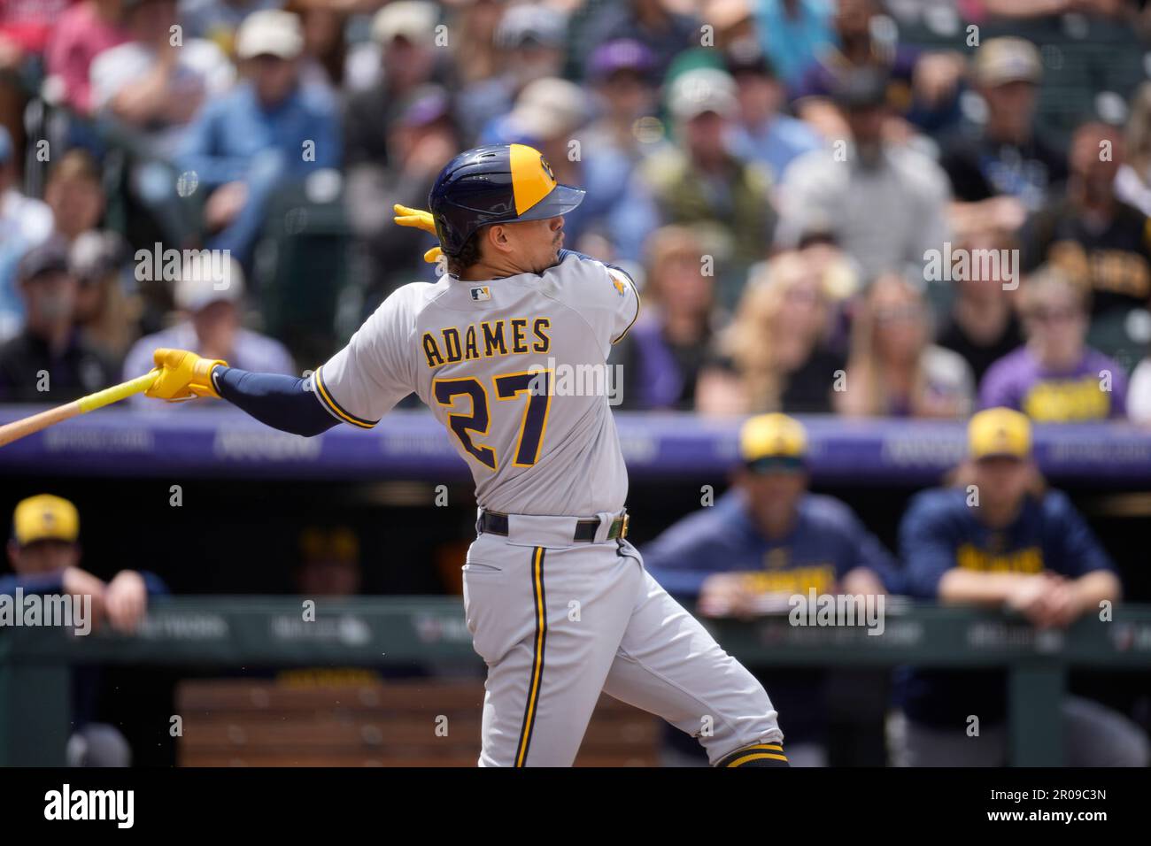 Milwaukee Brewers shortstop Willy Adames (27) in the third inning of a ...
