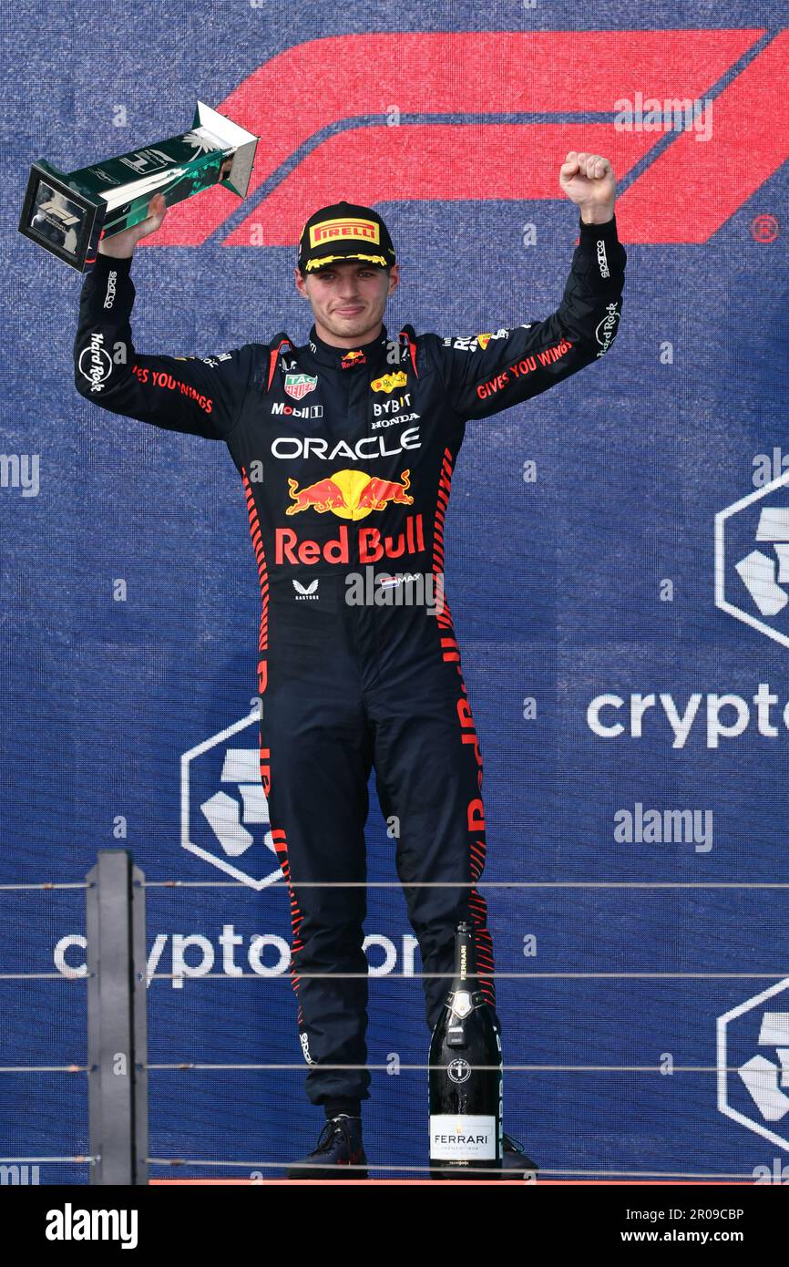 Miami, USA. 07th May, 2023. Race winner Max Verstappen (NLD) Red Bull ...