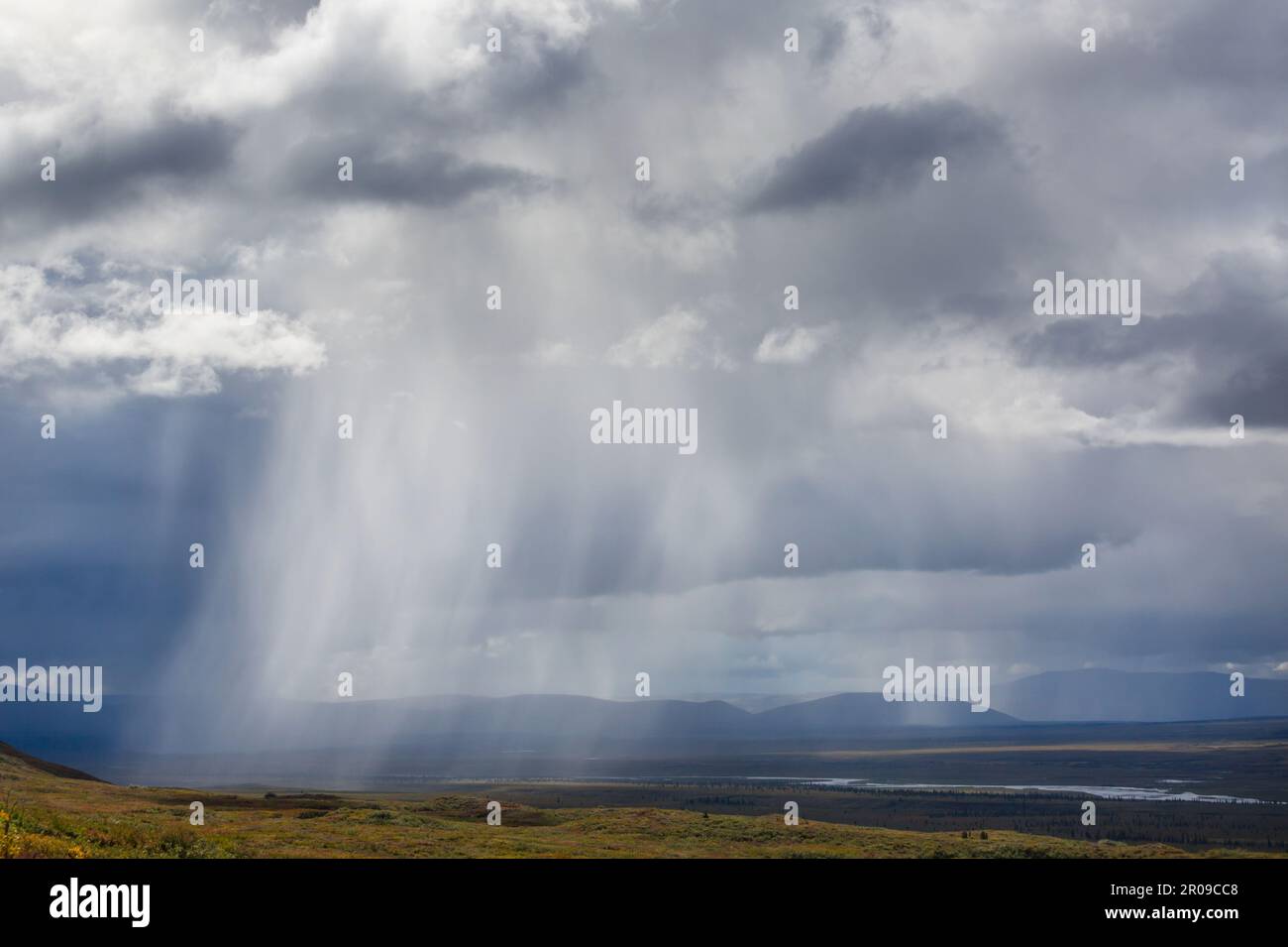 Rain clouds in arctic tundra Stock Photo - Alamy