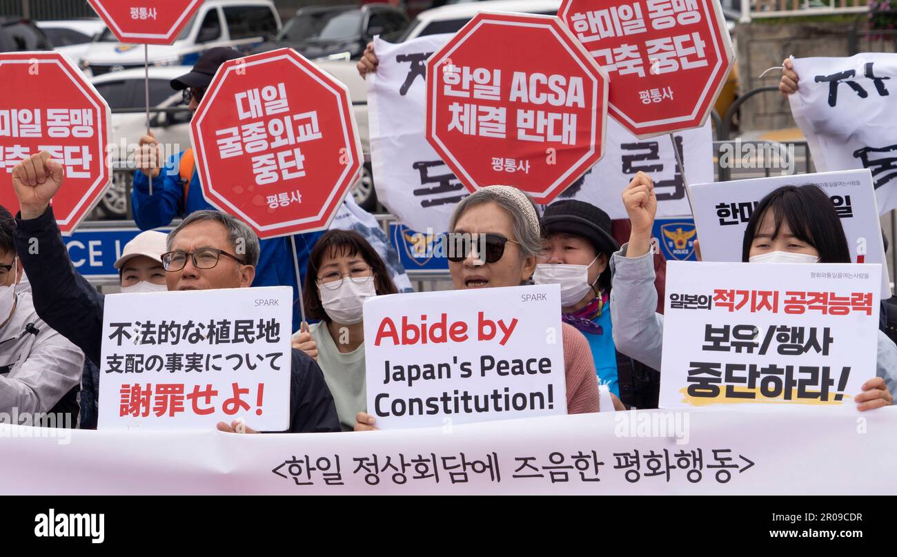 Seoul, South Korea. 7th May, 2023. Members of the civic groups hold ...