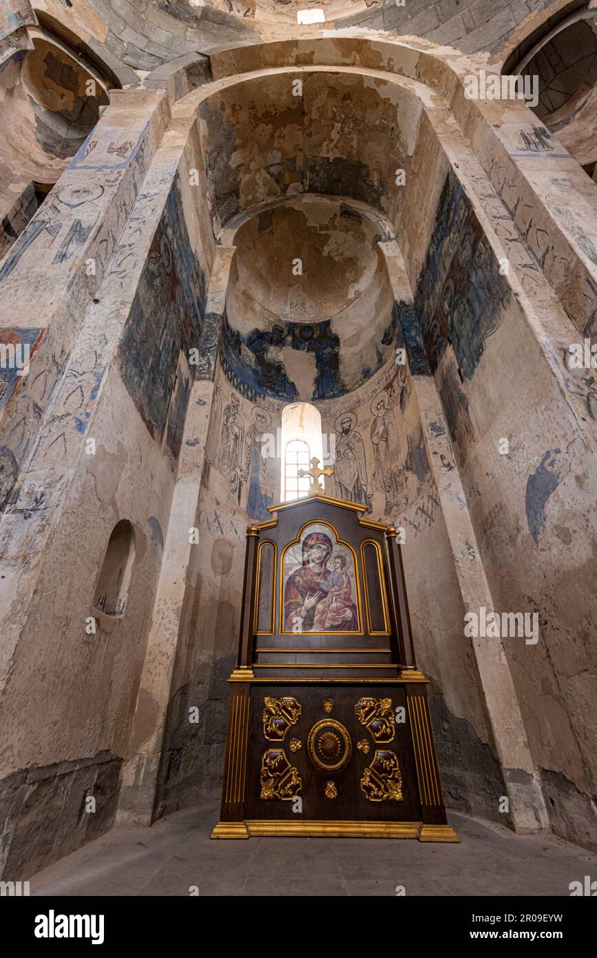 Van, Turkey - March 3, 2023; Interior of Armenian Cathedral Church of ...