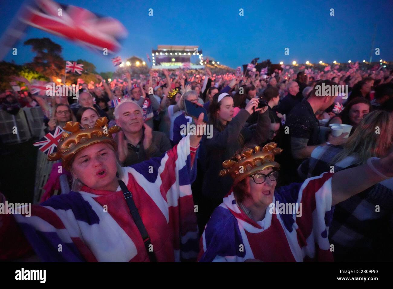 The crowd at the Coronation Concert held in the grounds of Windsor ...