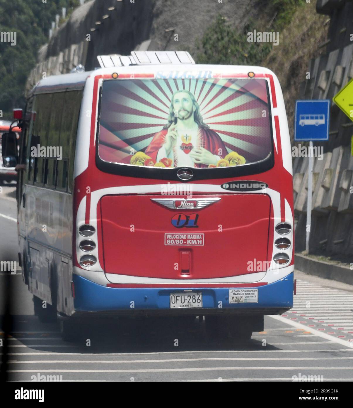 Manizales, USA. 23rd Feb, 2023. A portrait of Jesus Christ is seen on ...