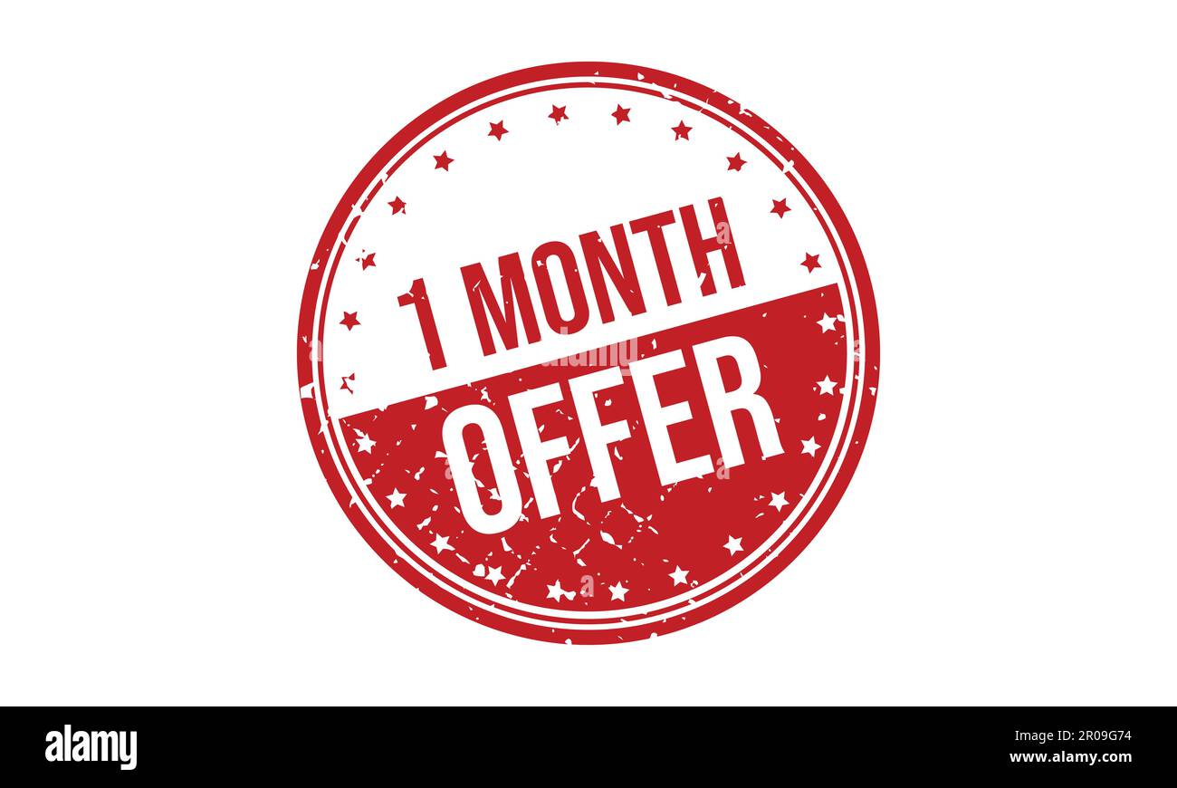 1 Month Offer Rubber Grunge Stamp Seal Vector Illustration Stock Vector ...
