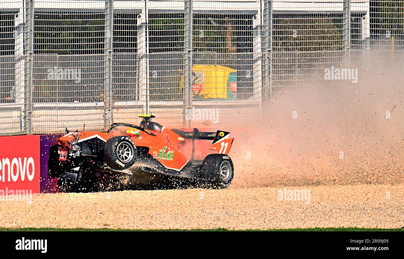 Spanish driver Mari Boya crashed out of the FIA Formula 3 Feature race ...