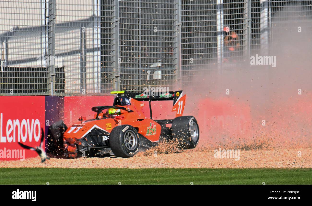 Spanish driver Mari Boya crashed out of the FIA Formula 3 Feature race ...