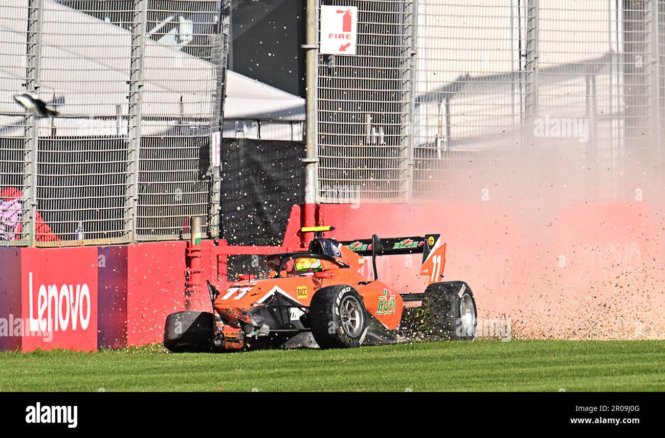 Spanish driver Mari Boya crashed out of the FIA Formula 3 Feature race ...
