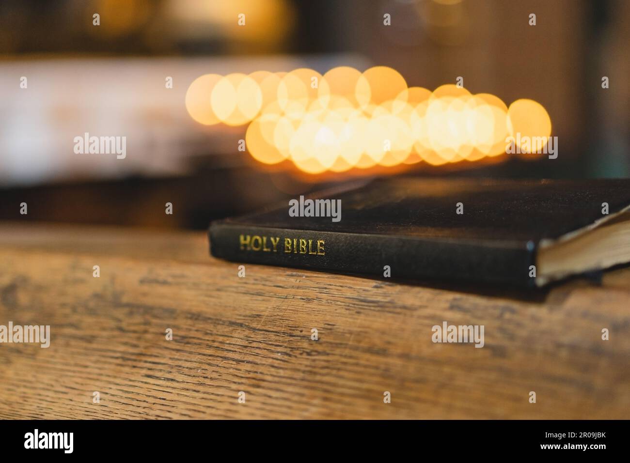 the Holy Bible in temple. Concept for faith, spirituality and religion ...