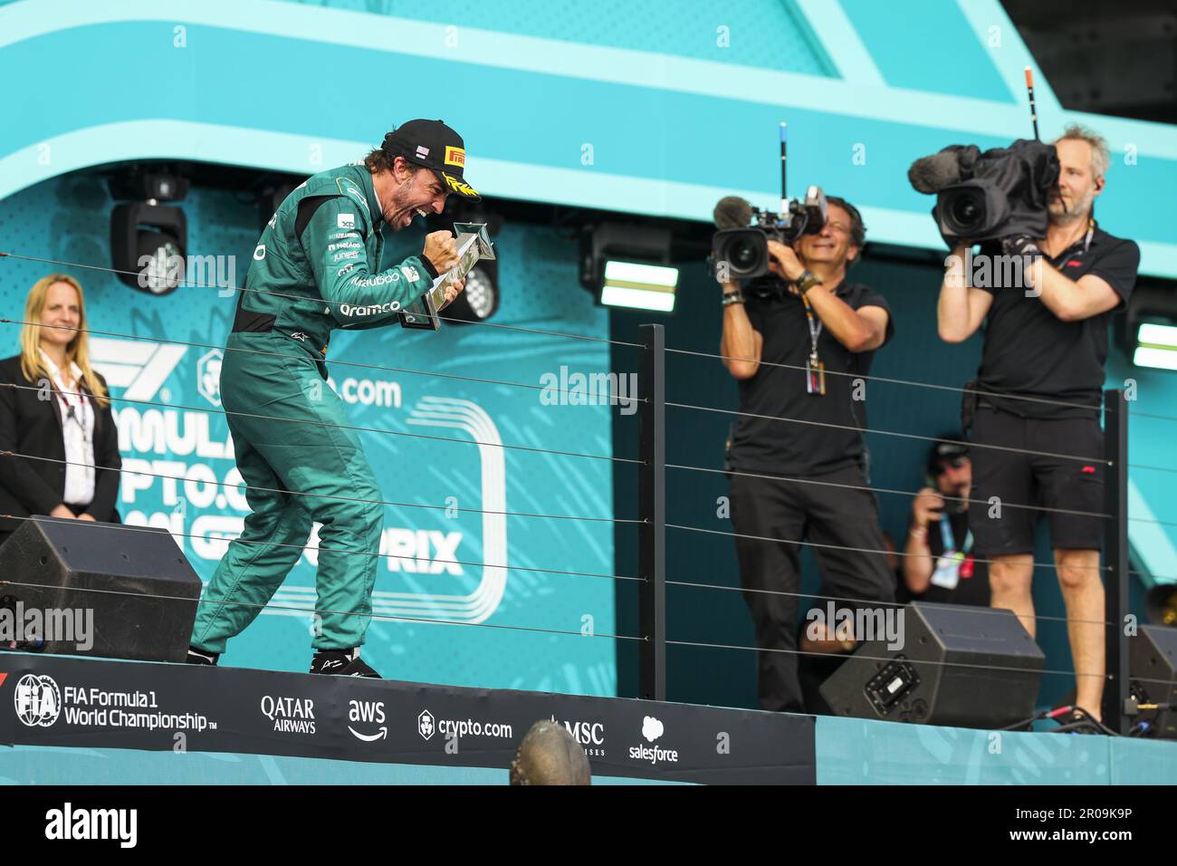 Fernando alonso celebrating in 2023 hi-res stock photography and images ...