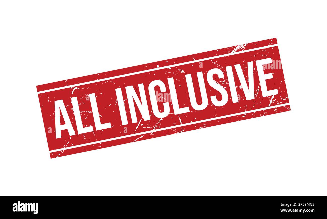 All Inclusive Rubber Stamp. Red All Inclusive Rubber Grunge Stamp Seal ...