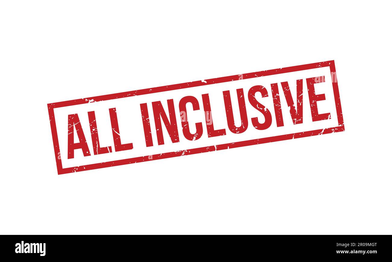 All Inclusive Rubber Stamp. Red All Inclusive Rubber Grunge Stamp Seal ...