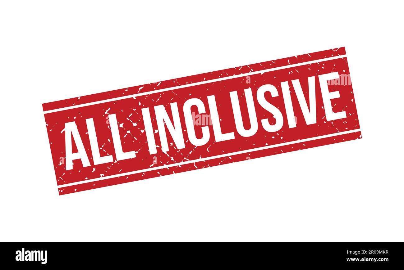 All Inclusive Rubber Stamp. Red All Inclusive Rubber Grunge Stamp Seal ...