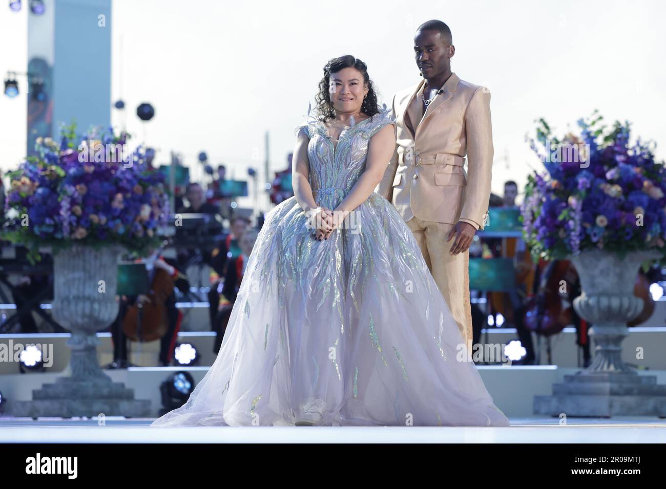 Mei Mac and Ncuti Gatwa performing at the Coronation Concert held in ...