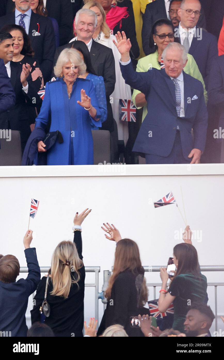 King Charles III and Queen Camilla at the Coronation Concert held in ...