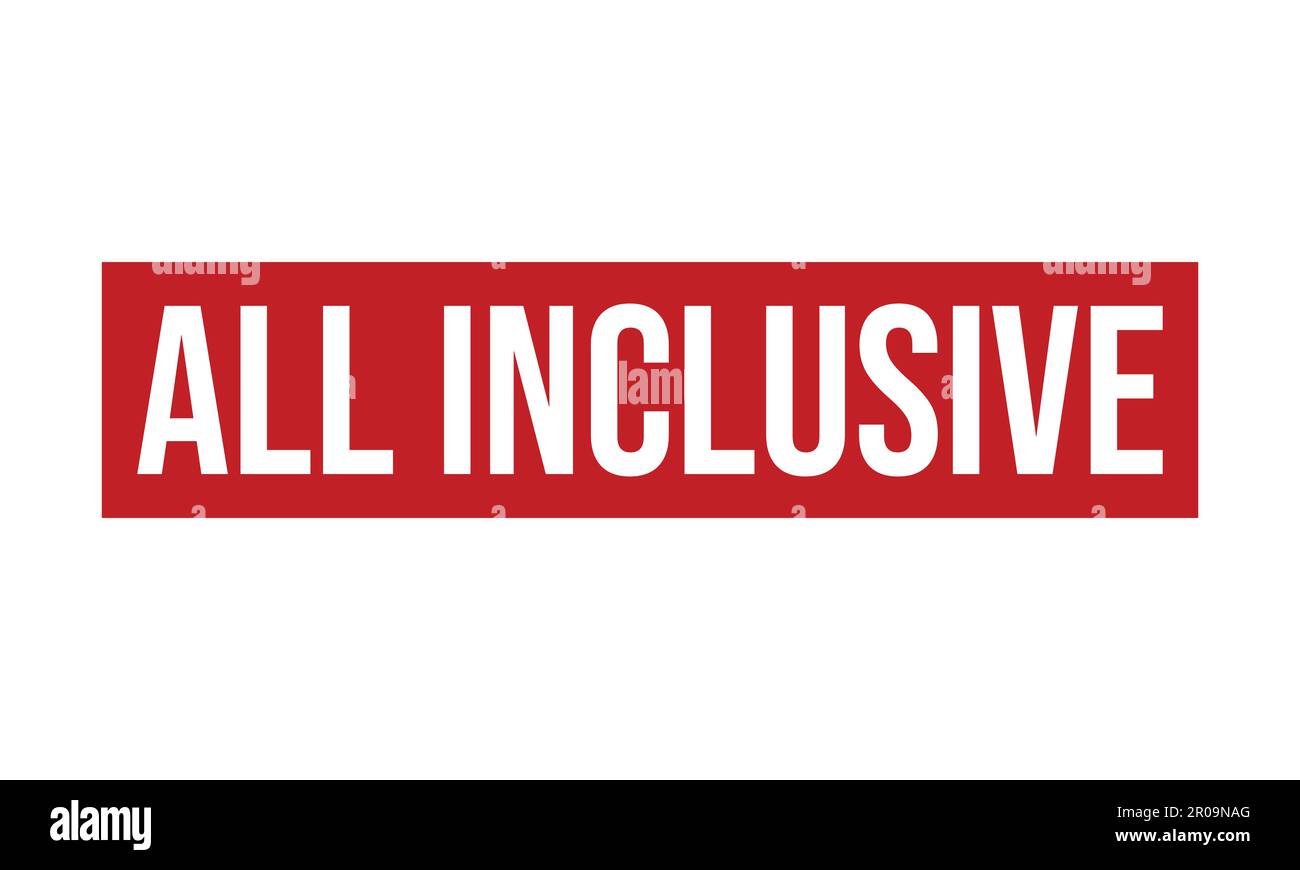 All Inclusive Rubber Stamp. Red All Inclusive Rubber Grunge Stamp Seal ...