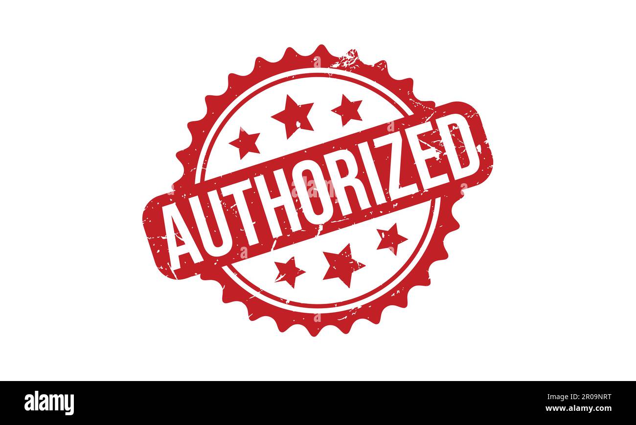 Authorized Rubber Stamp. Red Authorized Rubber Grunge Stamp Seal Vector ...