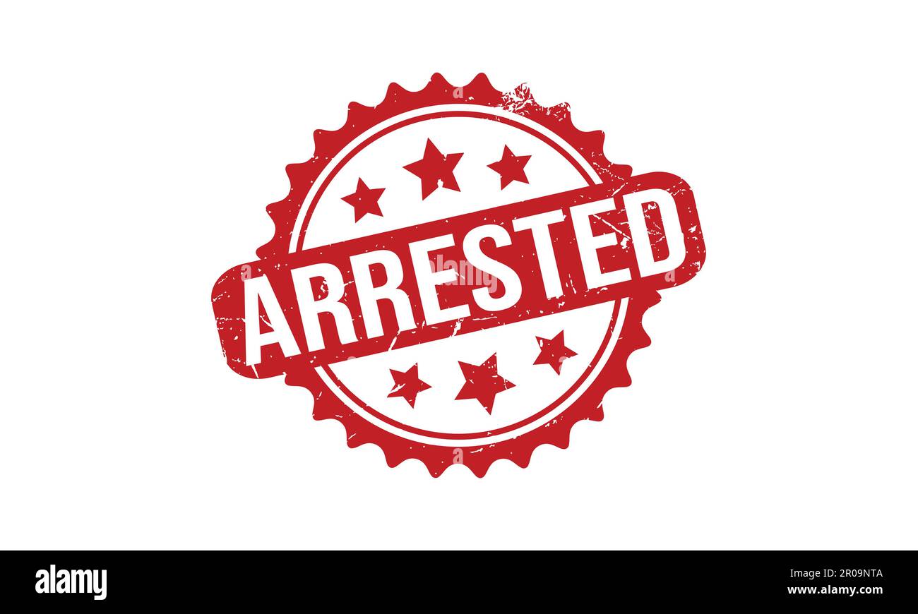 Arrested Rubber Grunge Stamp Seal Vector Illustration Stock Vector ...