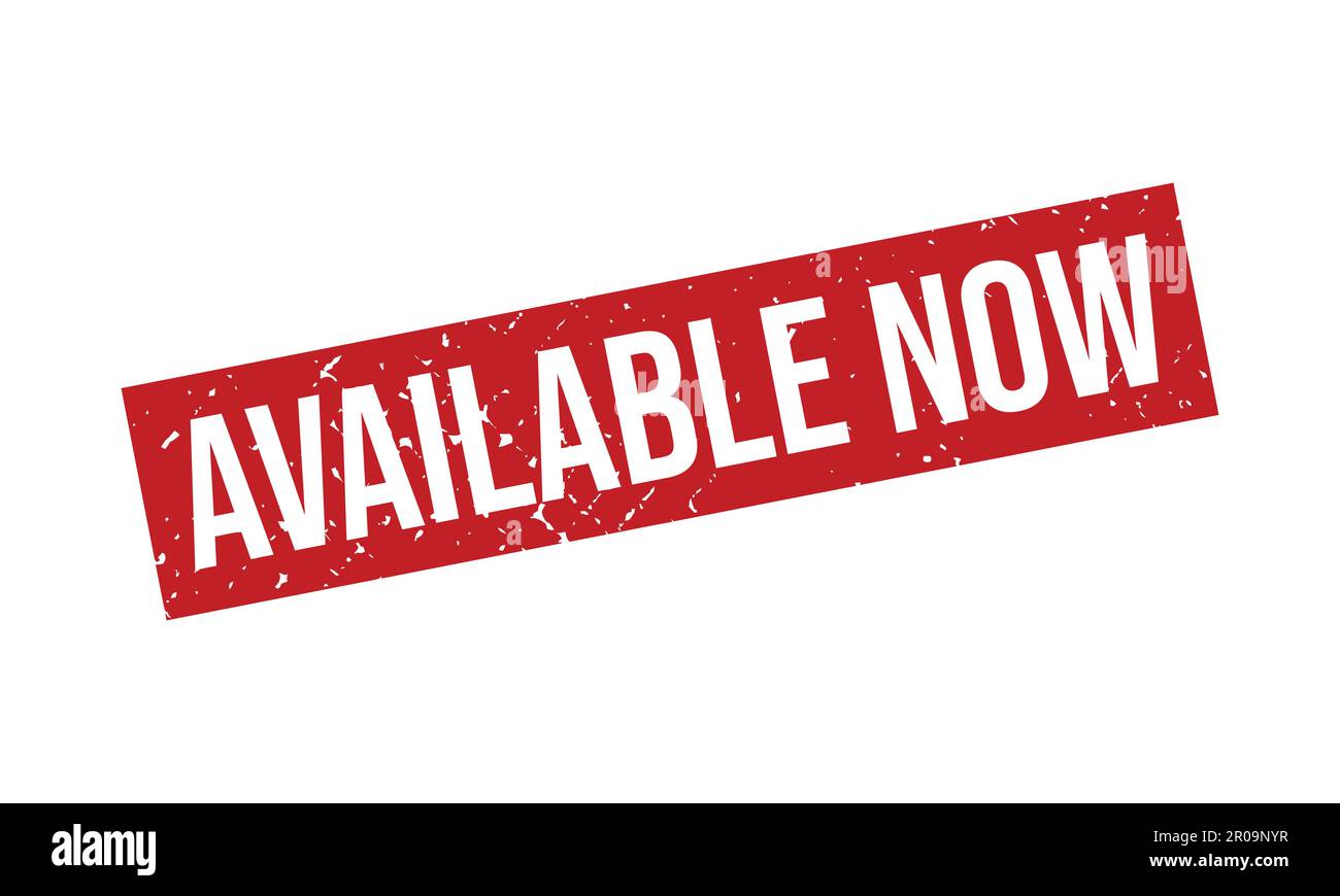 Available Now Rubber Stamp. Red Available Now Rubber Grunge Stamp Seal ...