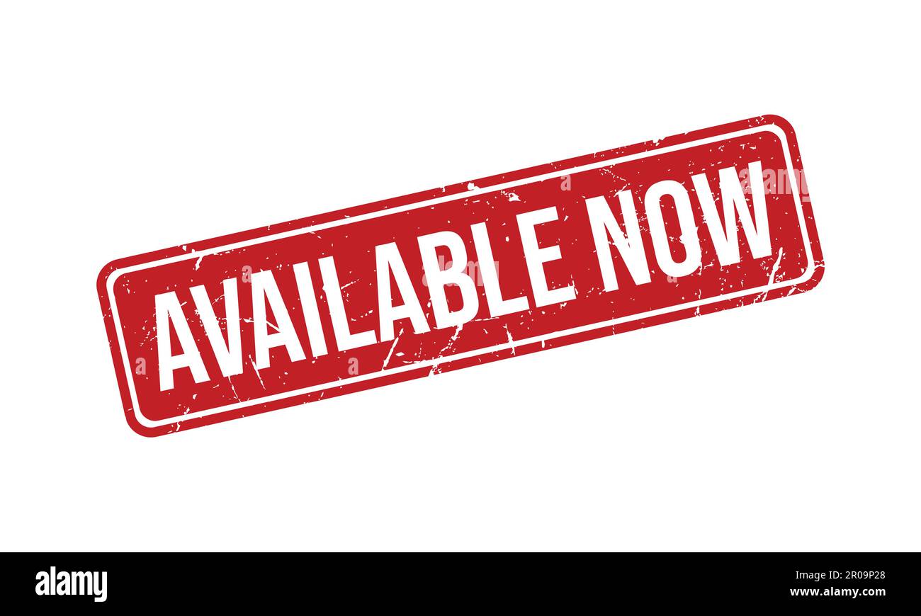 Available Now Rubber Stamp. Red Available Now Rubber Grunge Stamp Seal ...
