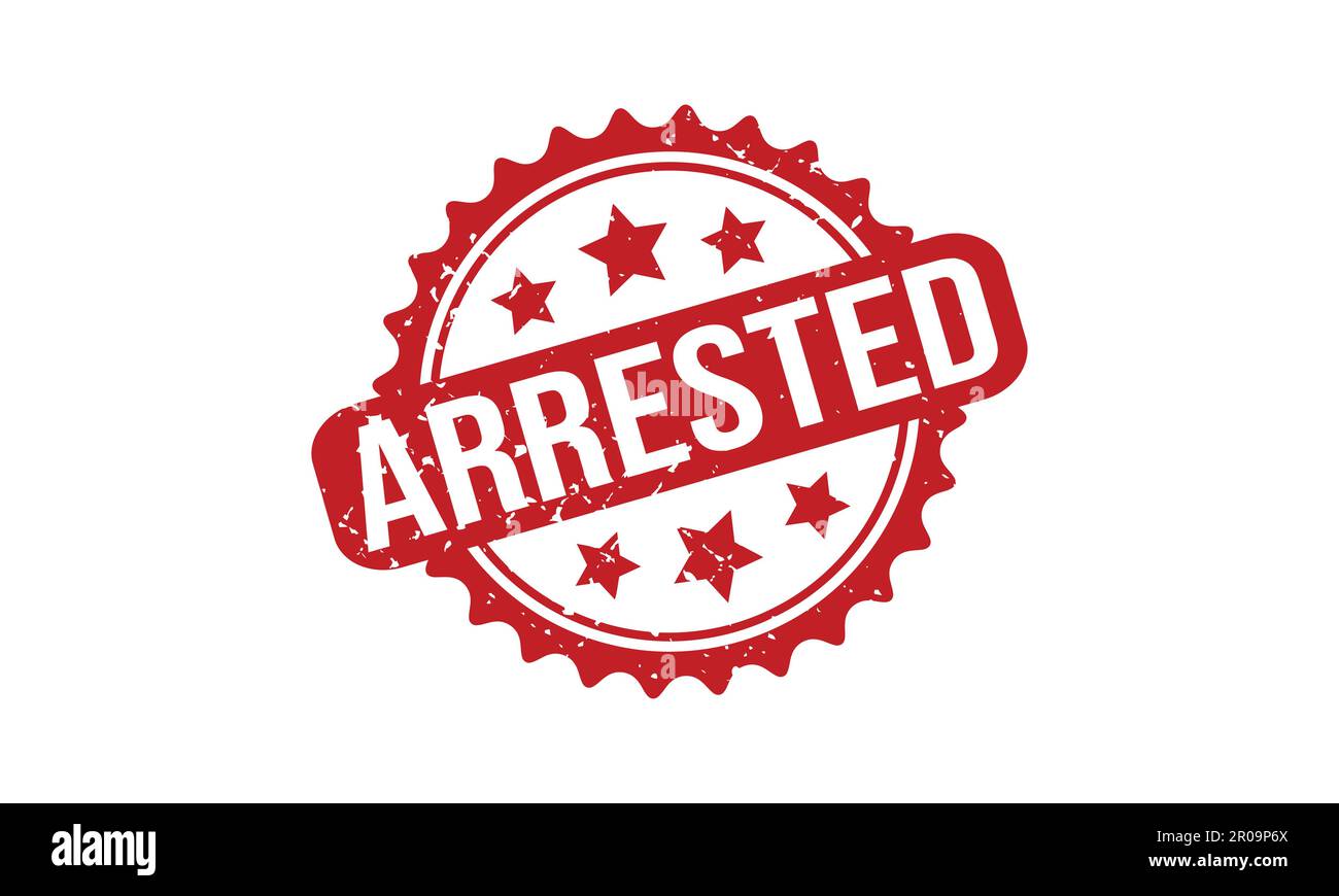 Arrested Rubber Grunge Stamp Seal Vector Illustration Stock Vector ...