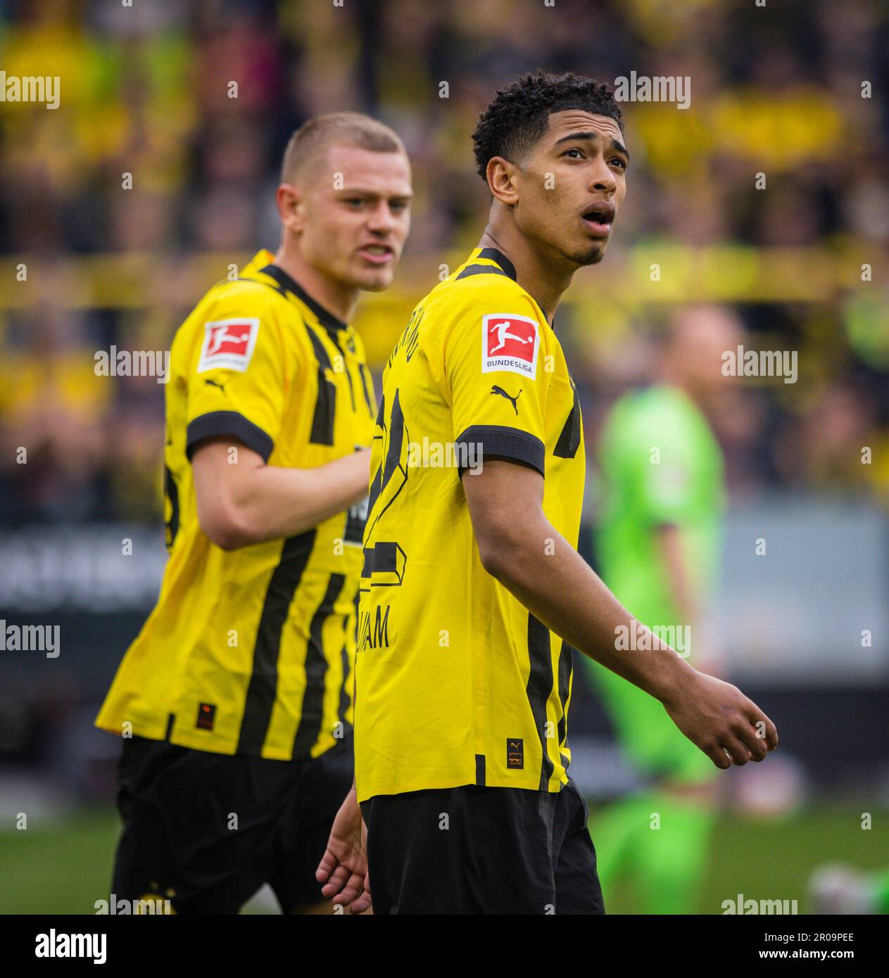 Dortmund, Germany. 07th Mai, 2023. Jude Bellingham (BVB), Julian ...