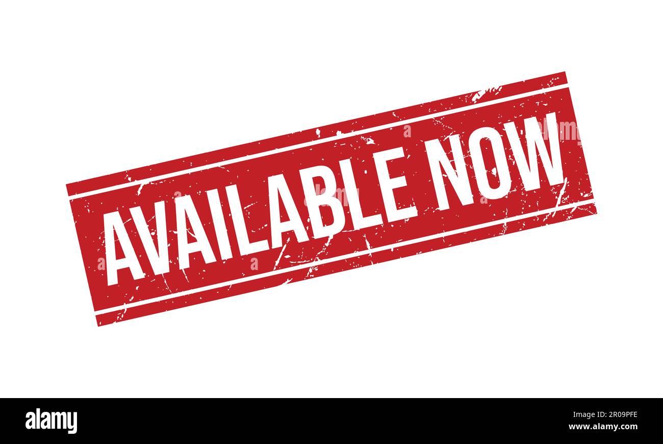 Available Now Rubber Stamp. Red Available Now Rubber Grunge Stamp Seal ...