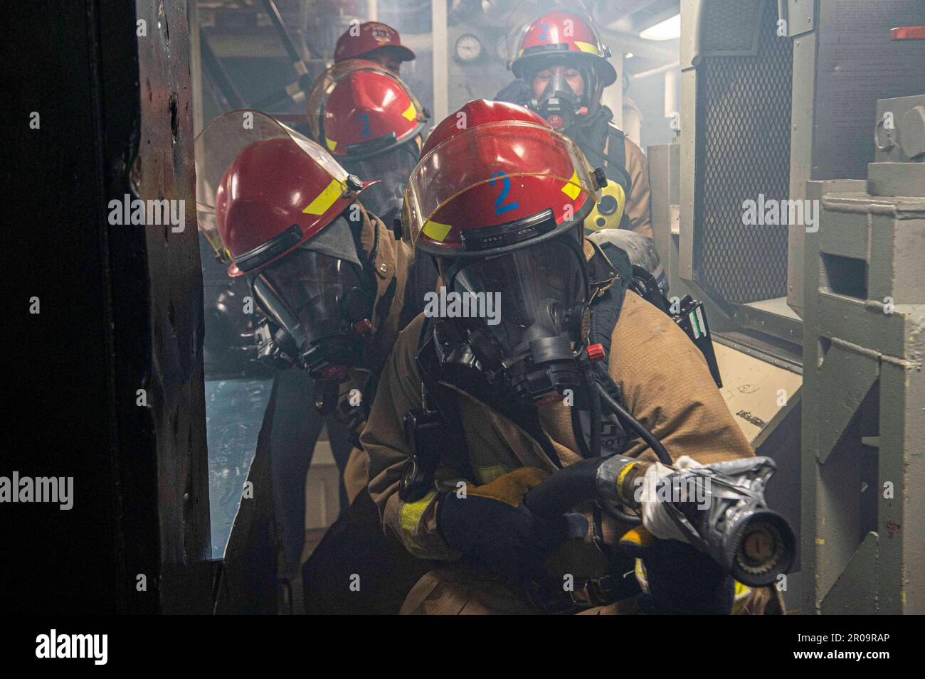 230504-N-NH267-1323 GULF OF OMAN (May 4, 2023) Sailors fight a ...