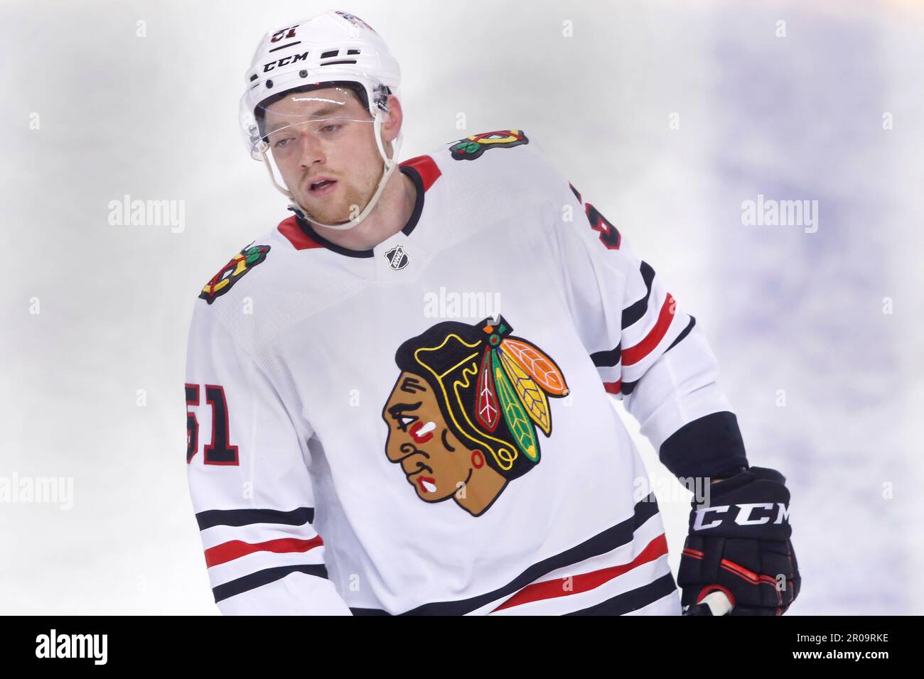 NHL profile photo on Chicago Blackhawks player Ian Mitchell at a game ...