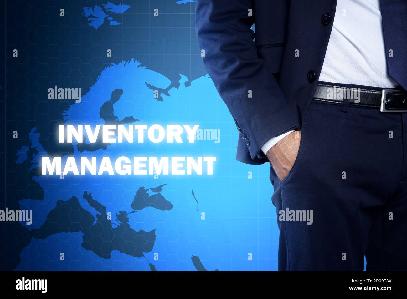 Closeup view of man on color background. Inventory Management Stock ...