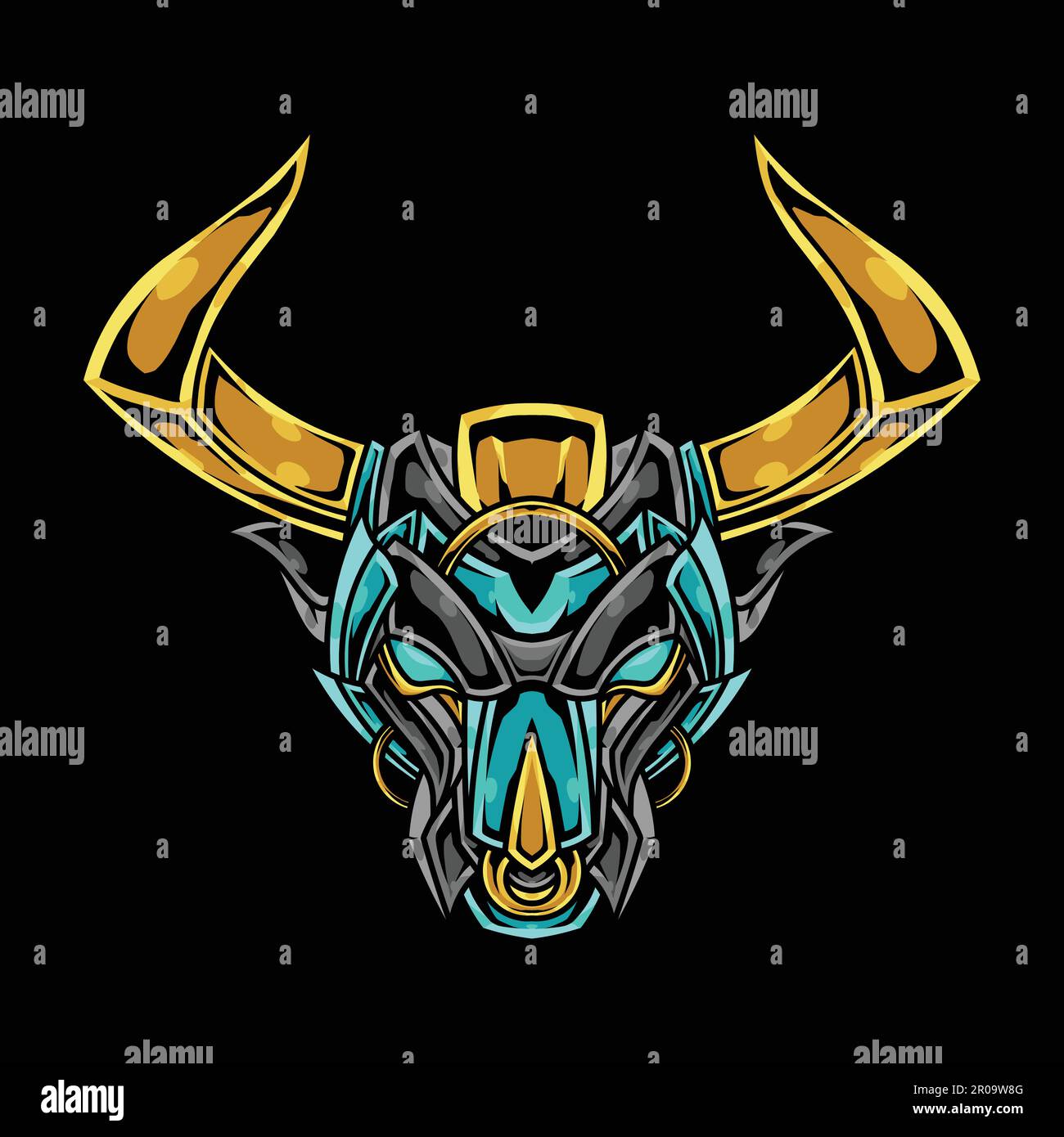 Bison horn Stock Vector Images - Alamy