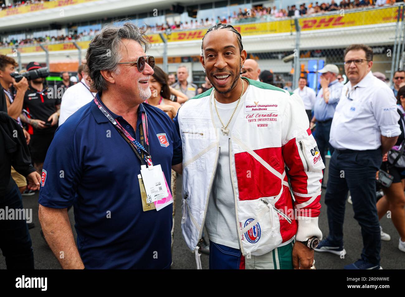 Miami Gardens, Etats Unis. 07th May, 2023. ANDRETTI Michael with rapper ...