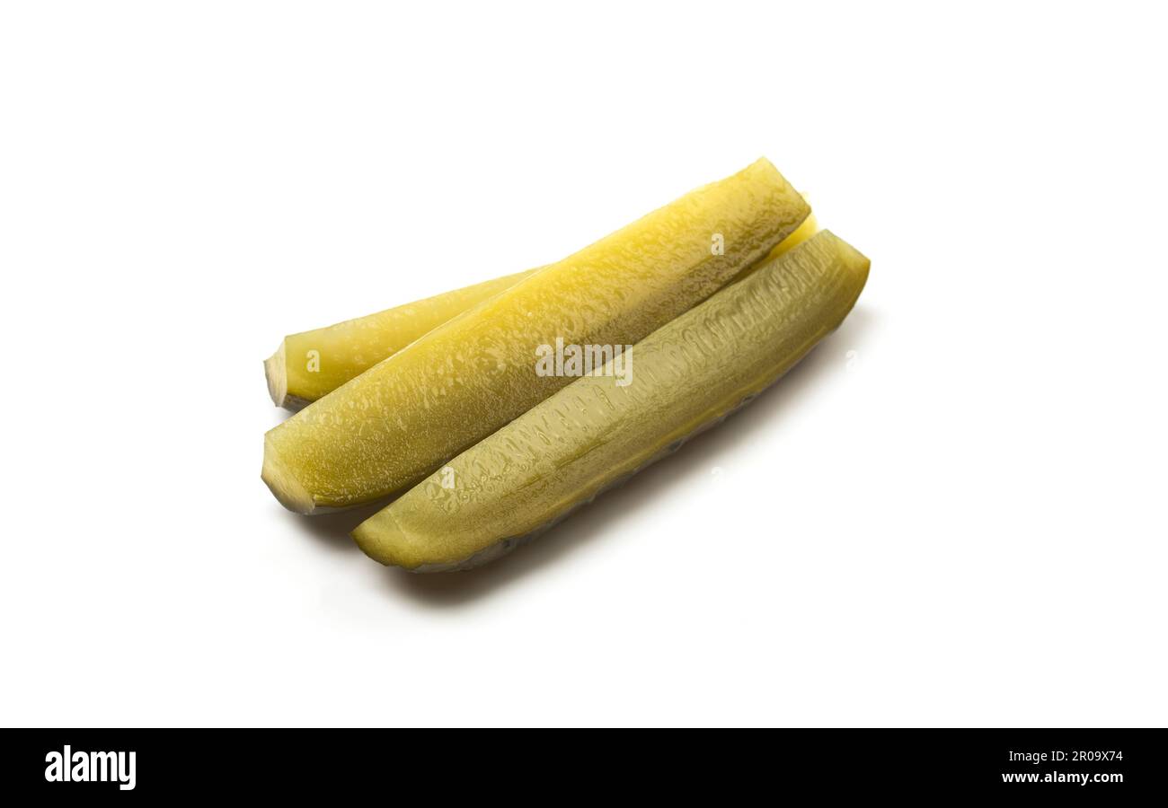 Set of pickle slice cucumber isolated on white background. Marinated ...