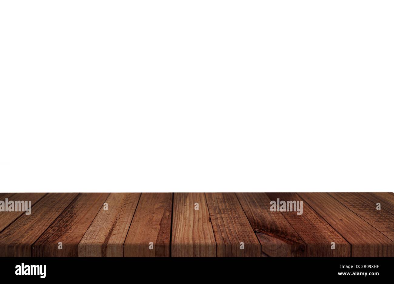 Empty wood table for product mock up and white background. Wooden desk ...