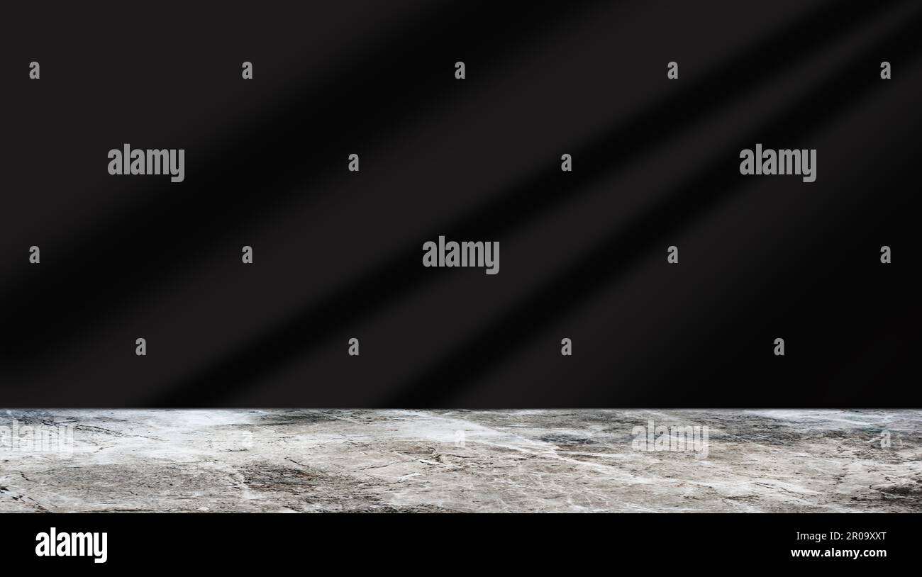 Empty marble table for product mockup and black background. Modern ...