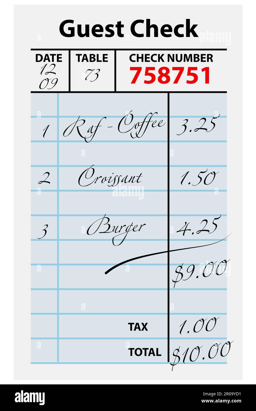 Illustration of paper check on white background Stock Photo - Alamy