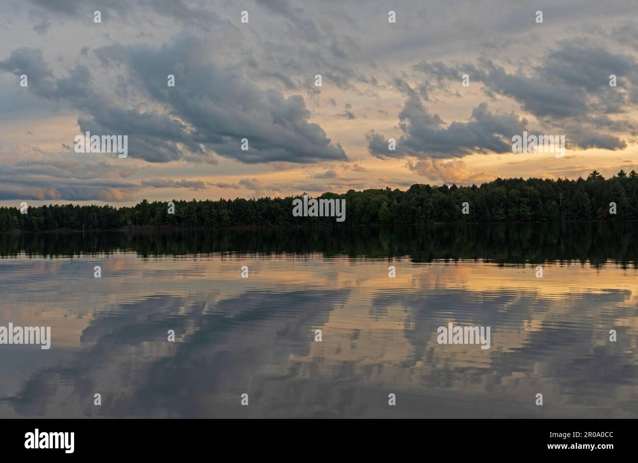 Quiet Reflections at Twilight on Clark Lake in The Sylvania Wilderness ...