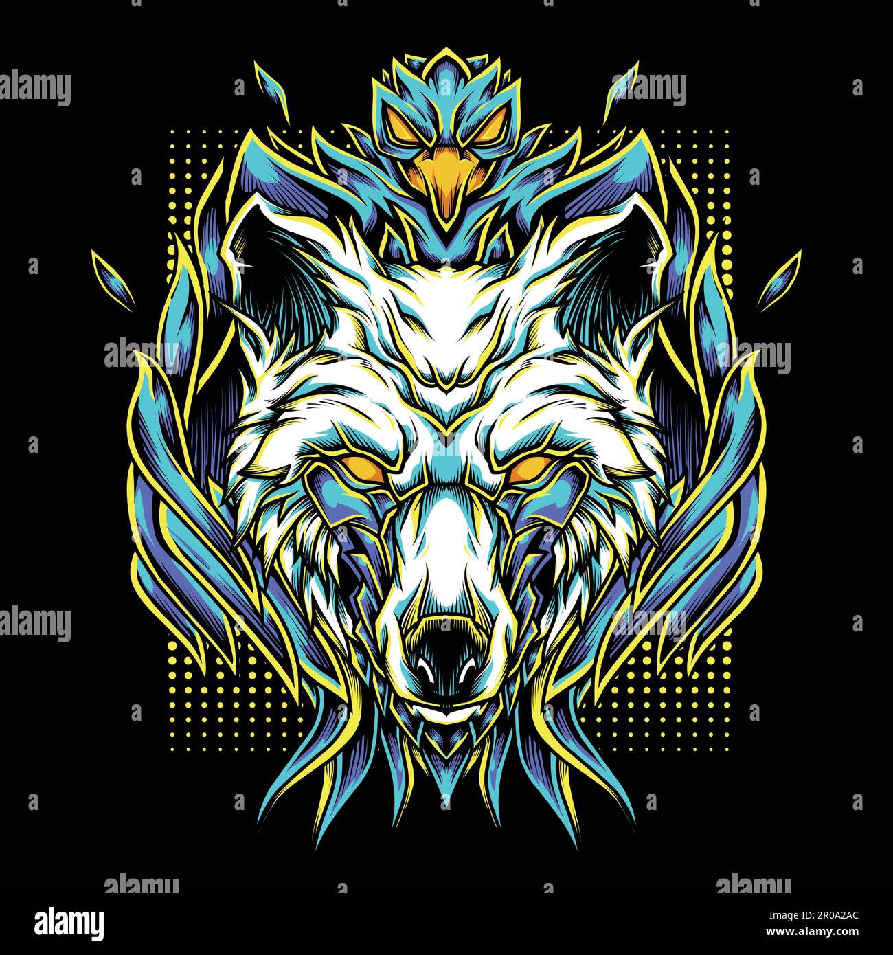 Cartoon illustration wolf Stock Vector Images - Alamy