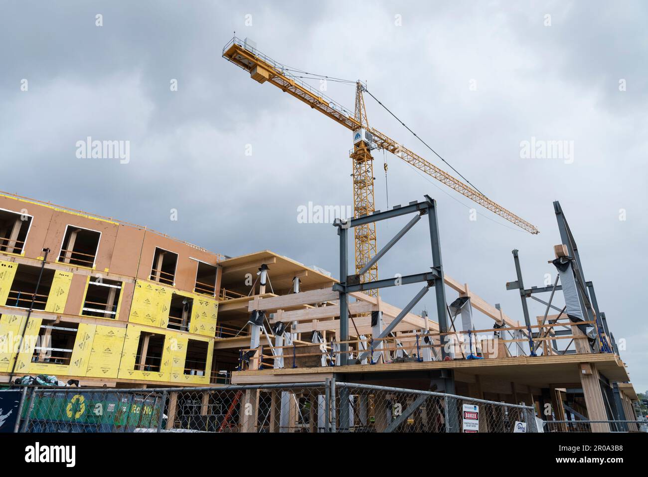 A mass timber office building under construction in Seattle’s ...