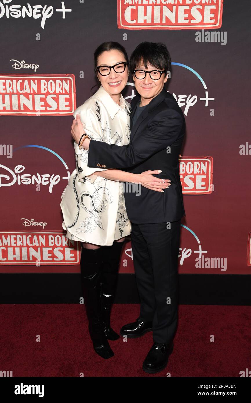 New York, USA. 07th May, 2023. Michelle Yeoh and Ke Huy Quan walking ...