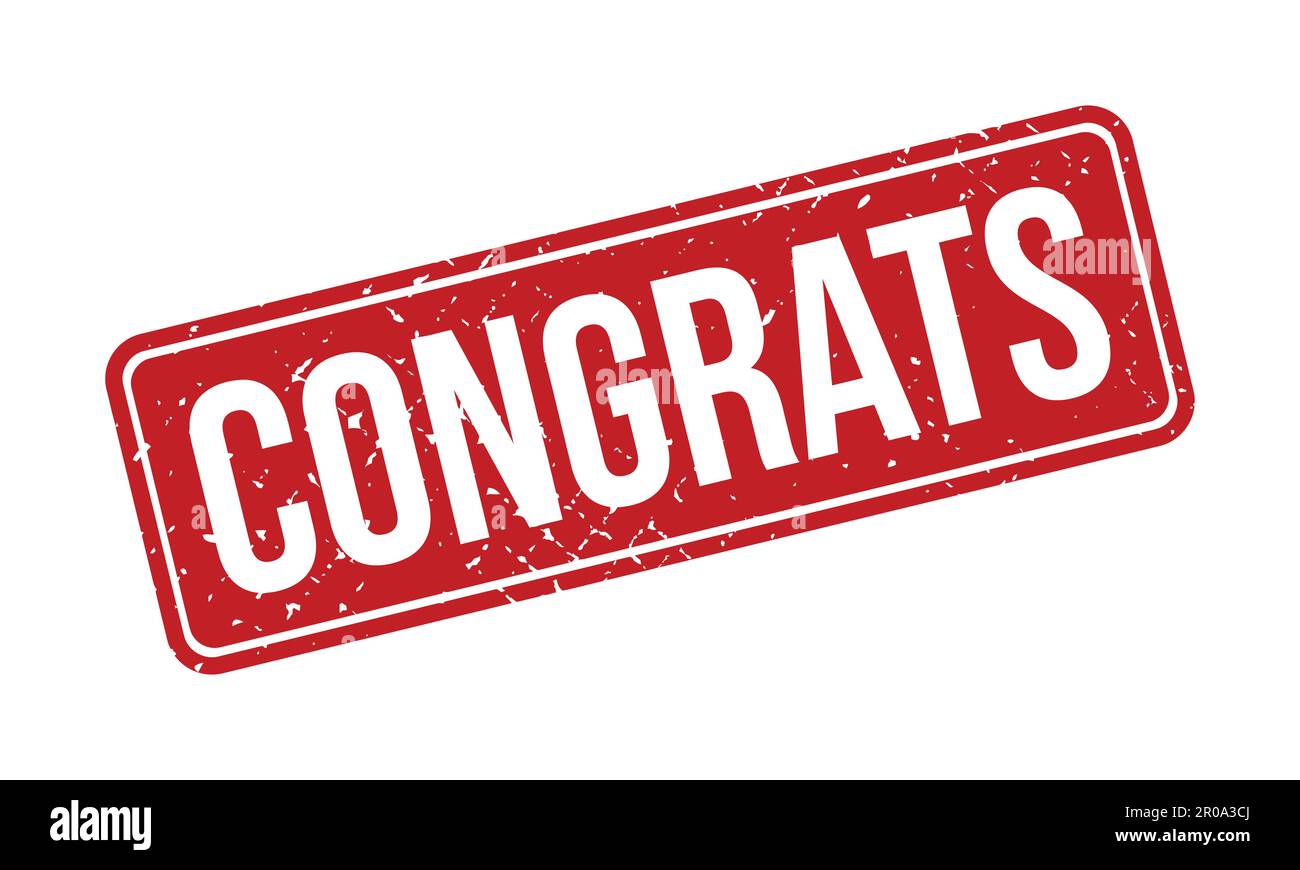 Congrats Rubber Stamp. Red Congrats Rubber Grunge Stamp Seal Vector ...