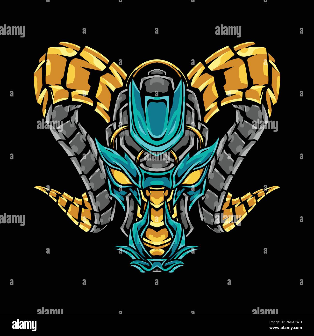 goat steel head vector Stock Vector Image & Art - Alamy