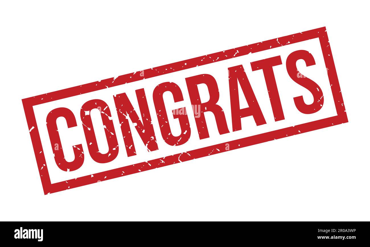 Congrats Rubber Stamp. Red Congrats Rubber Grunge Stamp Seal Vector ...