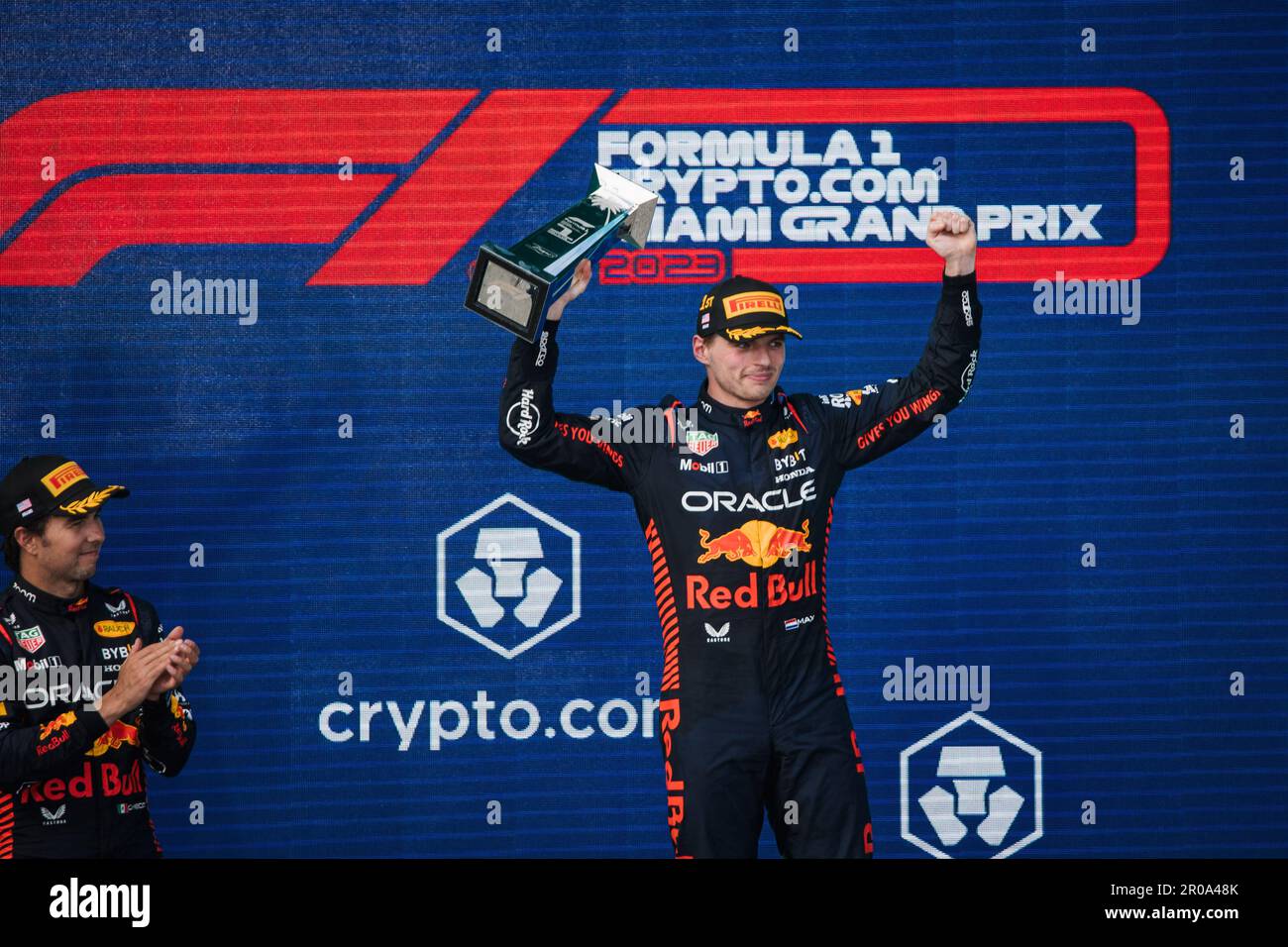 Miami, USA. 07th May, 2023. Race winner Max Verstappen (NLD) Red Bull ...