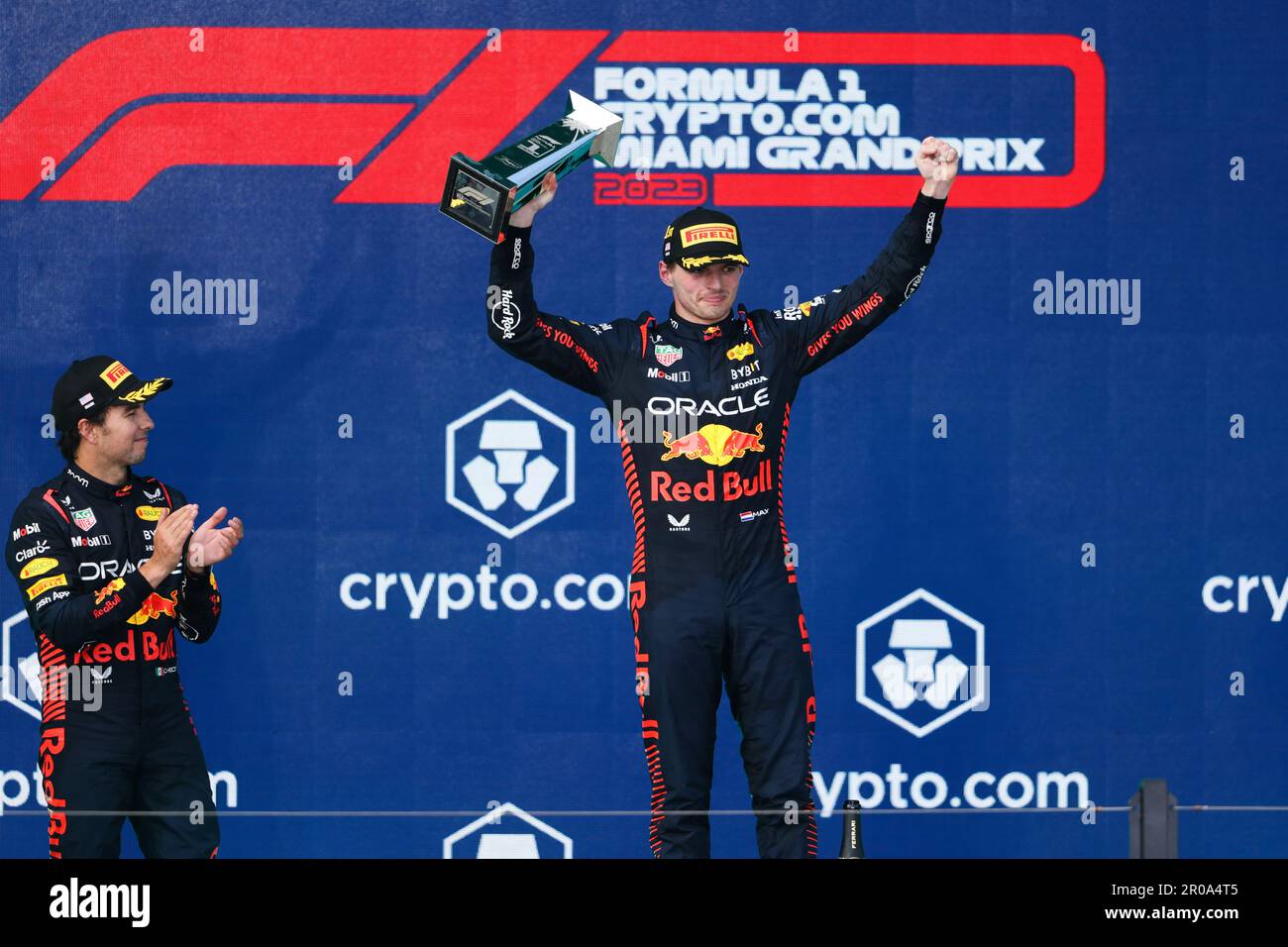 podium VERSTAPPEN Max (ned), Red Bull Racing RB19, portrait during the Formula 1 Crypto.com ...