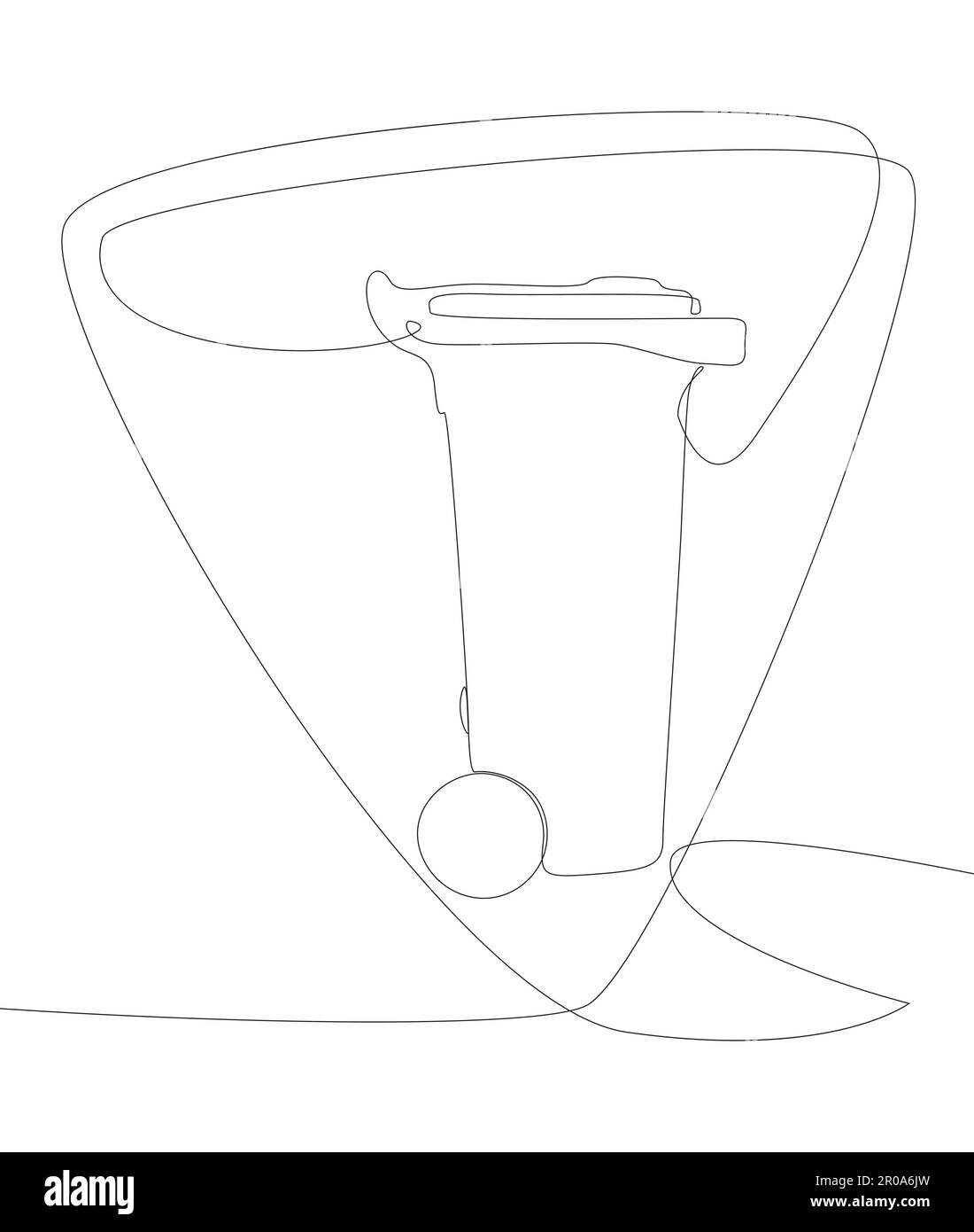 One Continuous Line Of Speech Bubble With Garbage Bin Thin Line Illustration Vector Concept