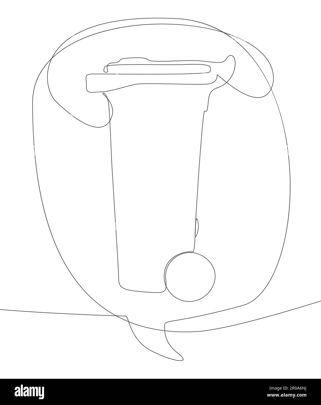 One Continuous Line Of Speech Bubble With Garbage Bin Thin Line Illustration Vector Concept