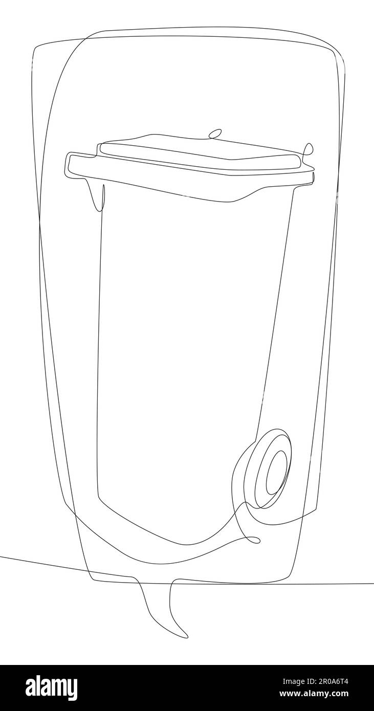 One Continuous Line Of Speech Bubble With Garbage Bin Thin Line Illustration Vector Concept